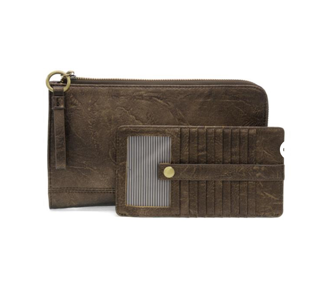 Metallic Dark Bronze Karina Convertible Wristlet & Wallet – Vintage ...